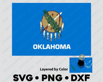 Oklahoma Flag Vector - Etsy
