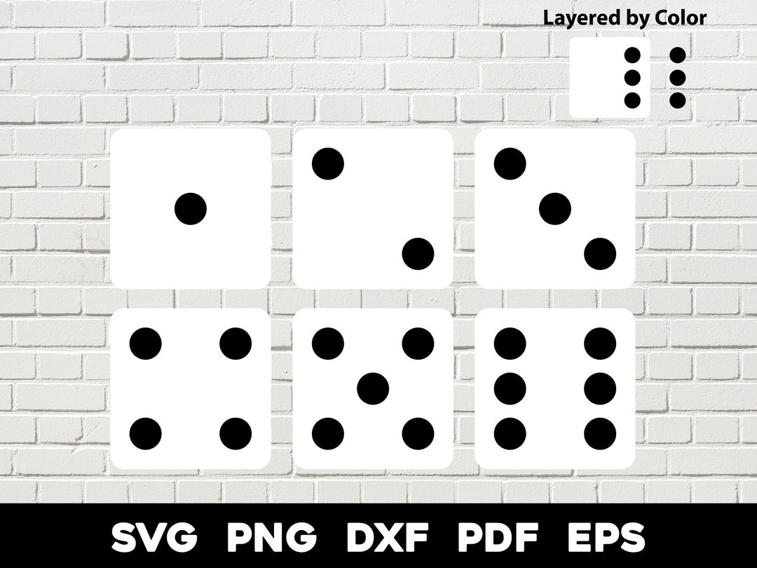 Dice Faces Set 1 Layered by Color | Svg Png Dxf Eps Pdf | Vector ...