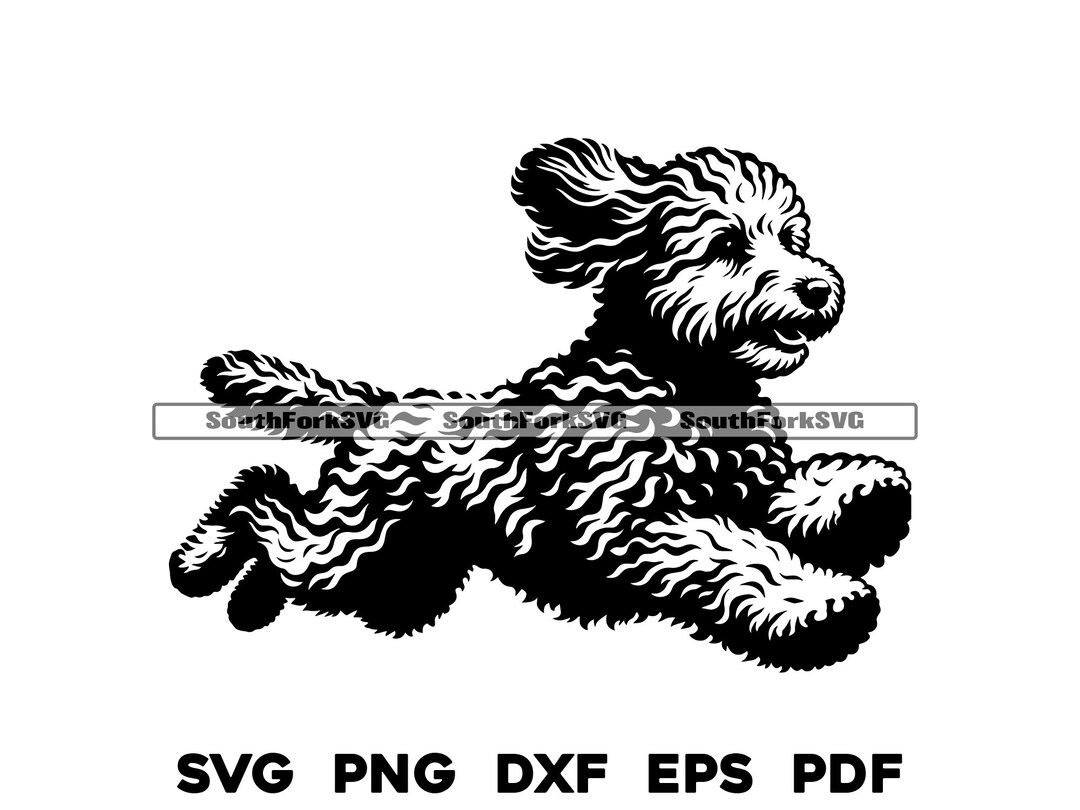 Goldendoodle Dog Running Design | Svg Png Dxf Eps Pdf | Vector Graphic ...