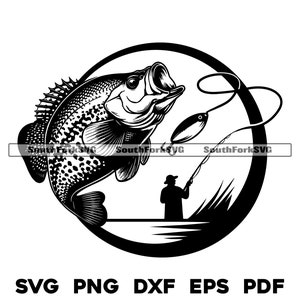 Crappie Fishing Design Logo | Svg Png Dxf Eps Pdf | Vector Graphic Cut ...