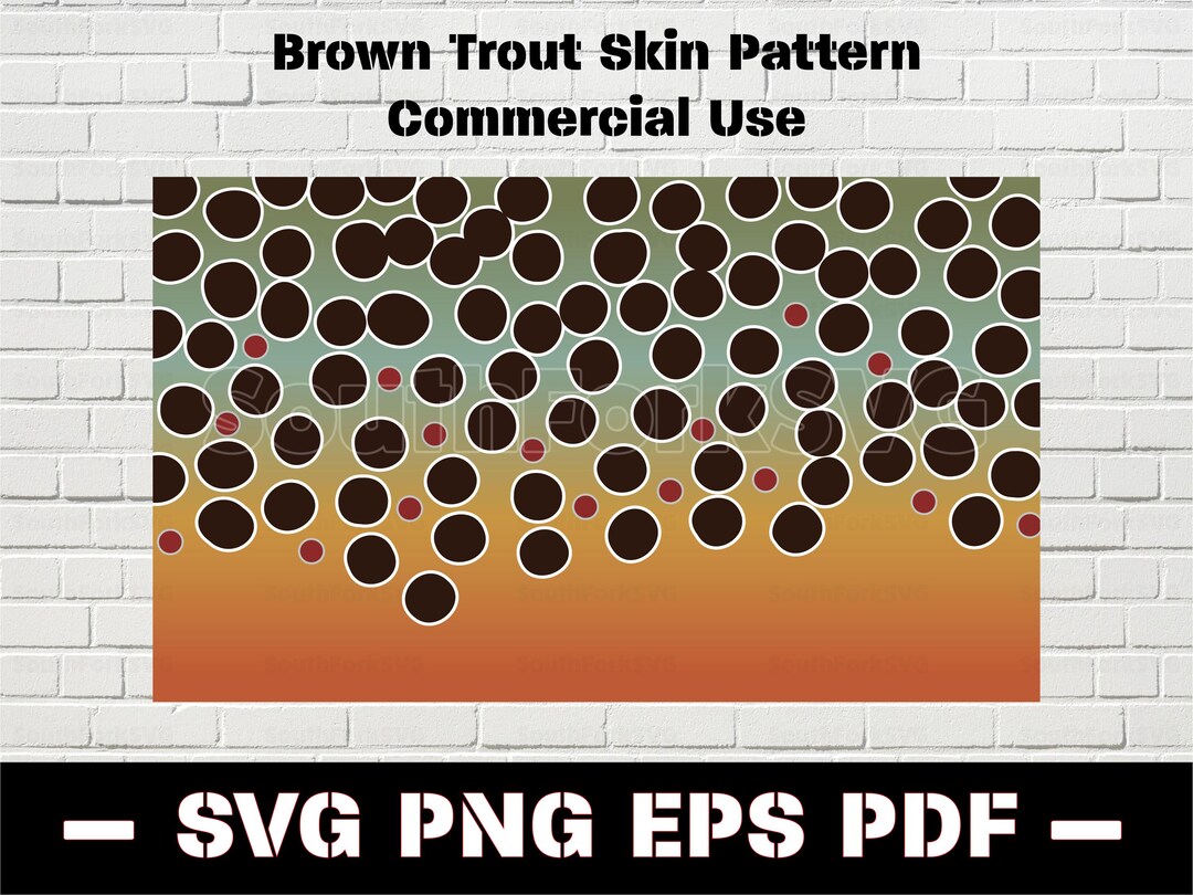 Brown Trout Skin Pattern Svg Png Eps Pdf | Rainbow Brook Brown Trout ...