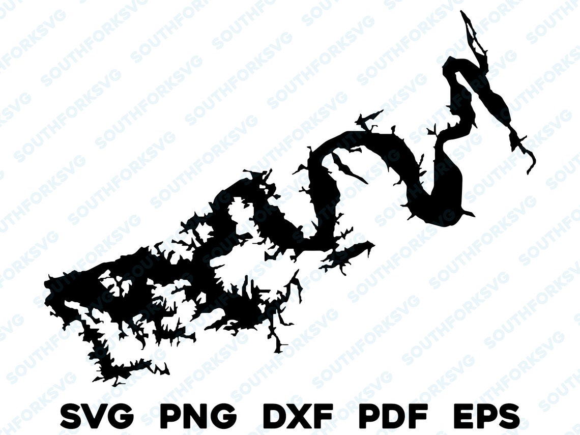 Douglas Lake Tennessee Map Shape Silhouette Svg Png Dxf Pdf - Etsy