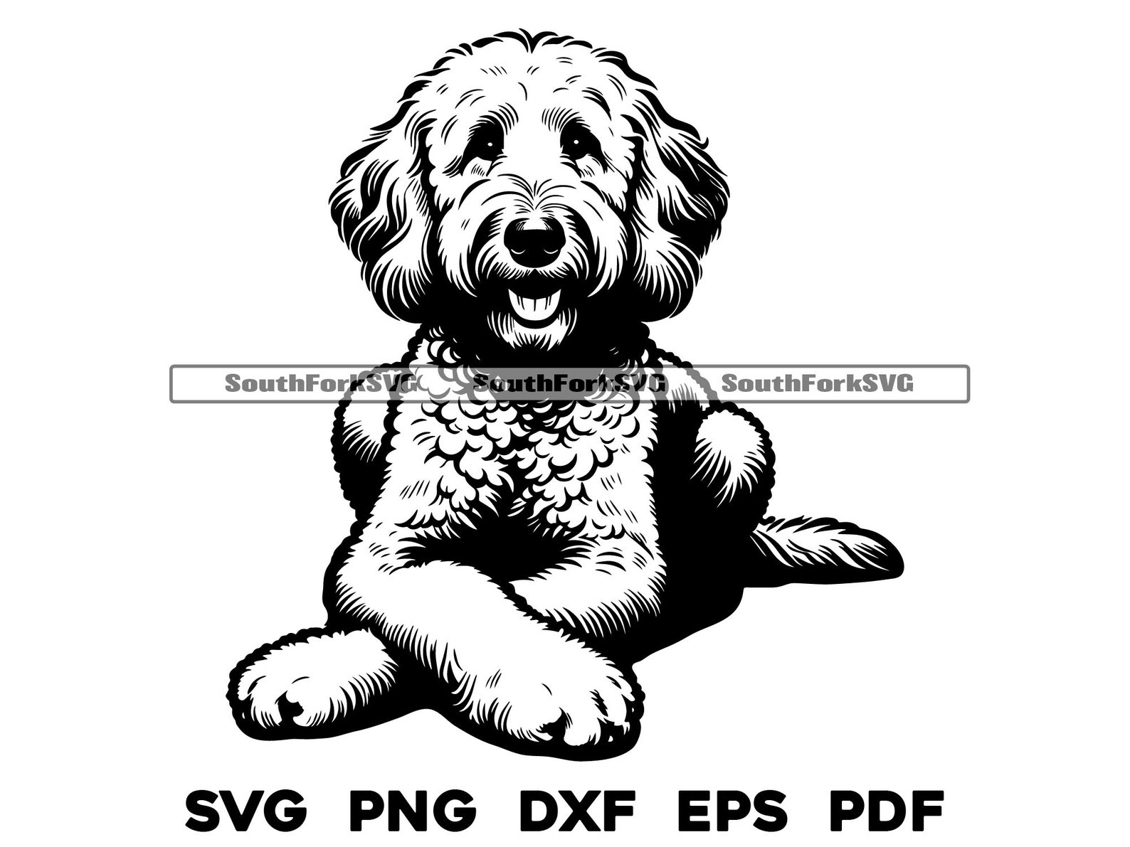 Labradoodle Dog Laying Crossed Paws | Svg Png Dxf Eps Pdf | Vector ...