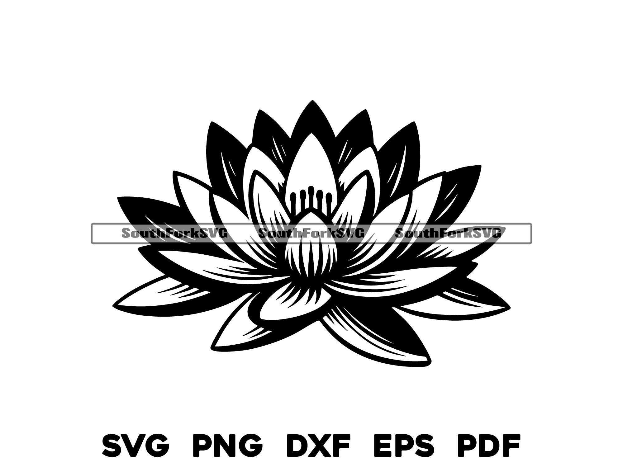 Water Lily Flower Floral Design Svg Png Dxf Eps Pdf | Vector Graphic ...