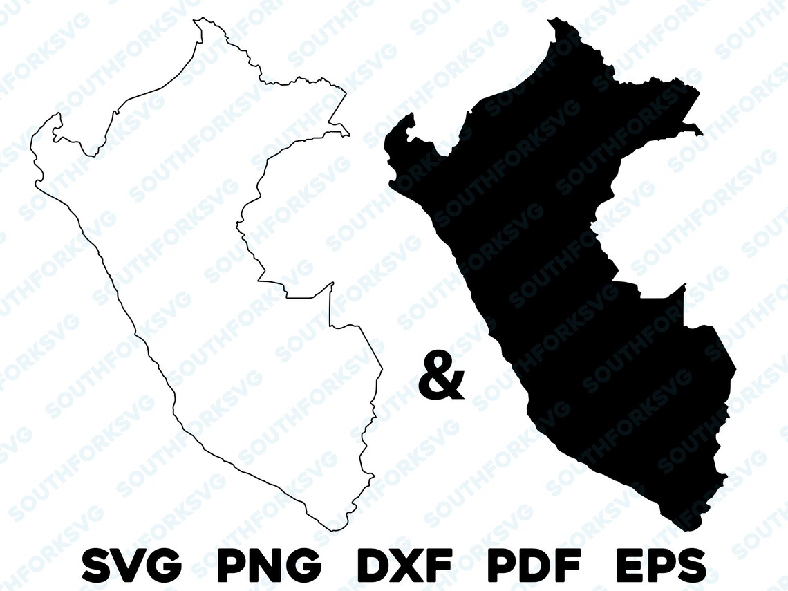 Peru Country Silhouette & Outline Shapes Svg Png Dxf Pdf Eps - Etsy