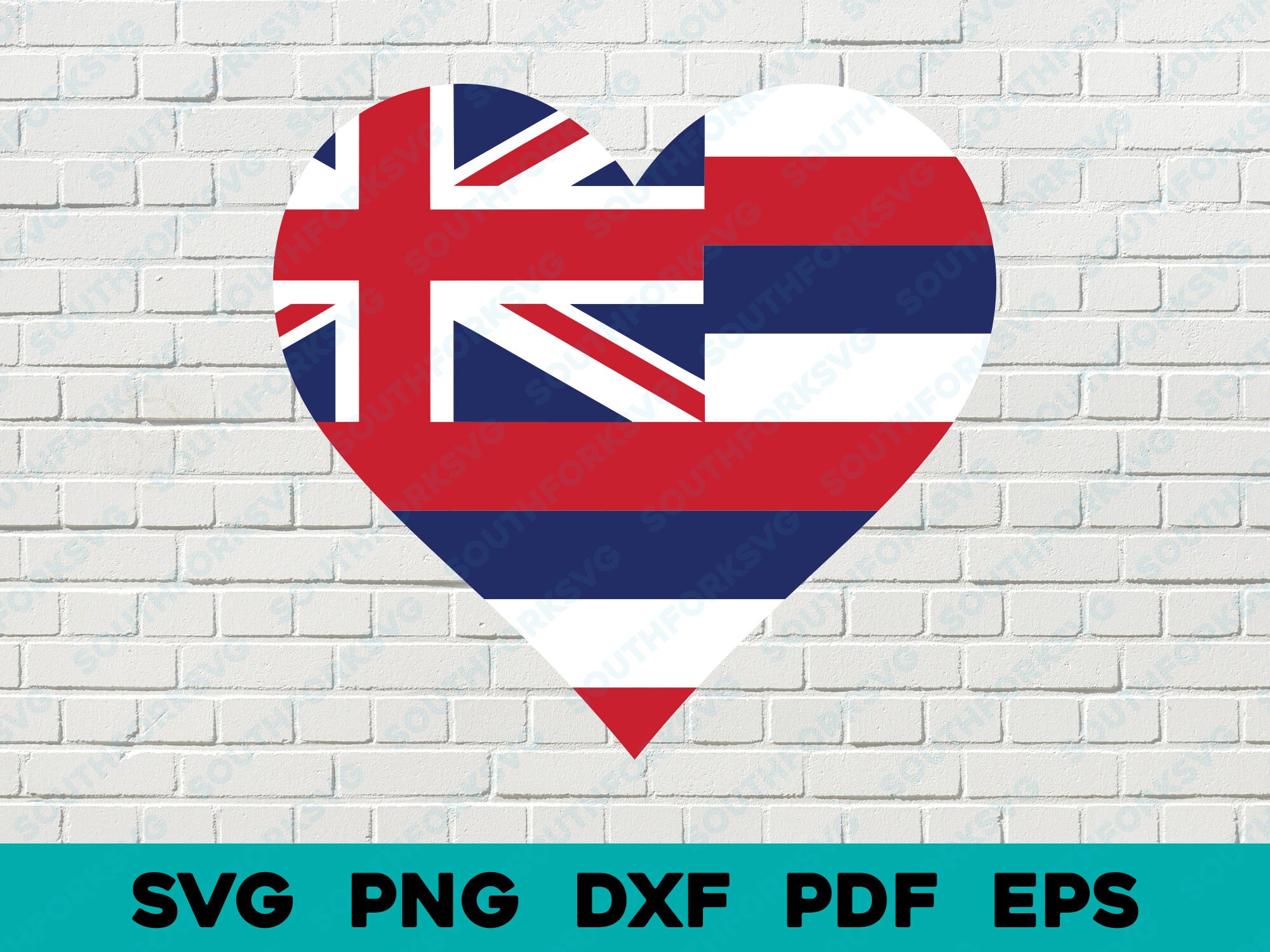 Hawaii State Flag Heart Svg Png Dxf Eps Pdf Vector Graphic Design ...