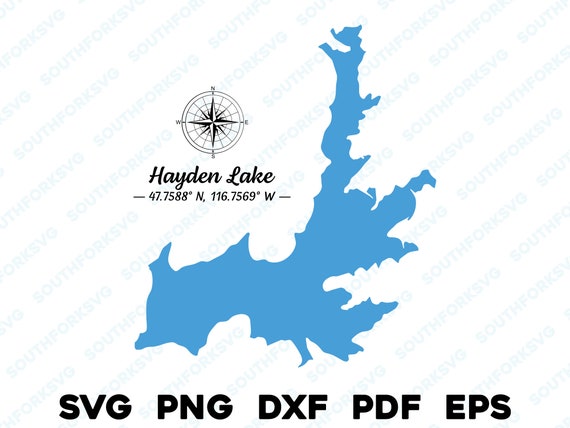 Hayden Lake Idaho Map Shape Silhouette Svg Png Dxf Pdf Eps - Etsy
