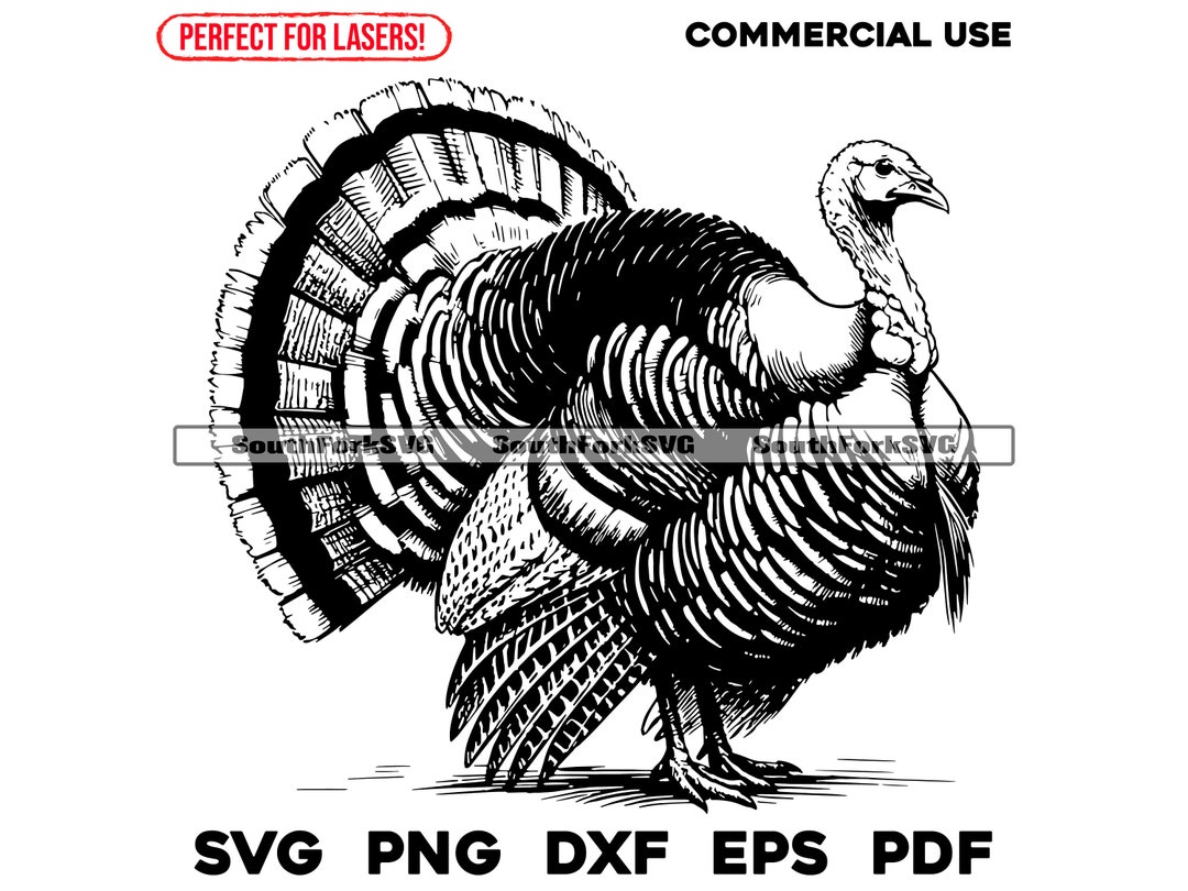 Wild Turkey Laser Engrave Files Svg Png Dxf Eps Pdf | Vector Graphic ...