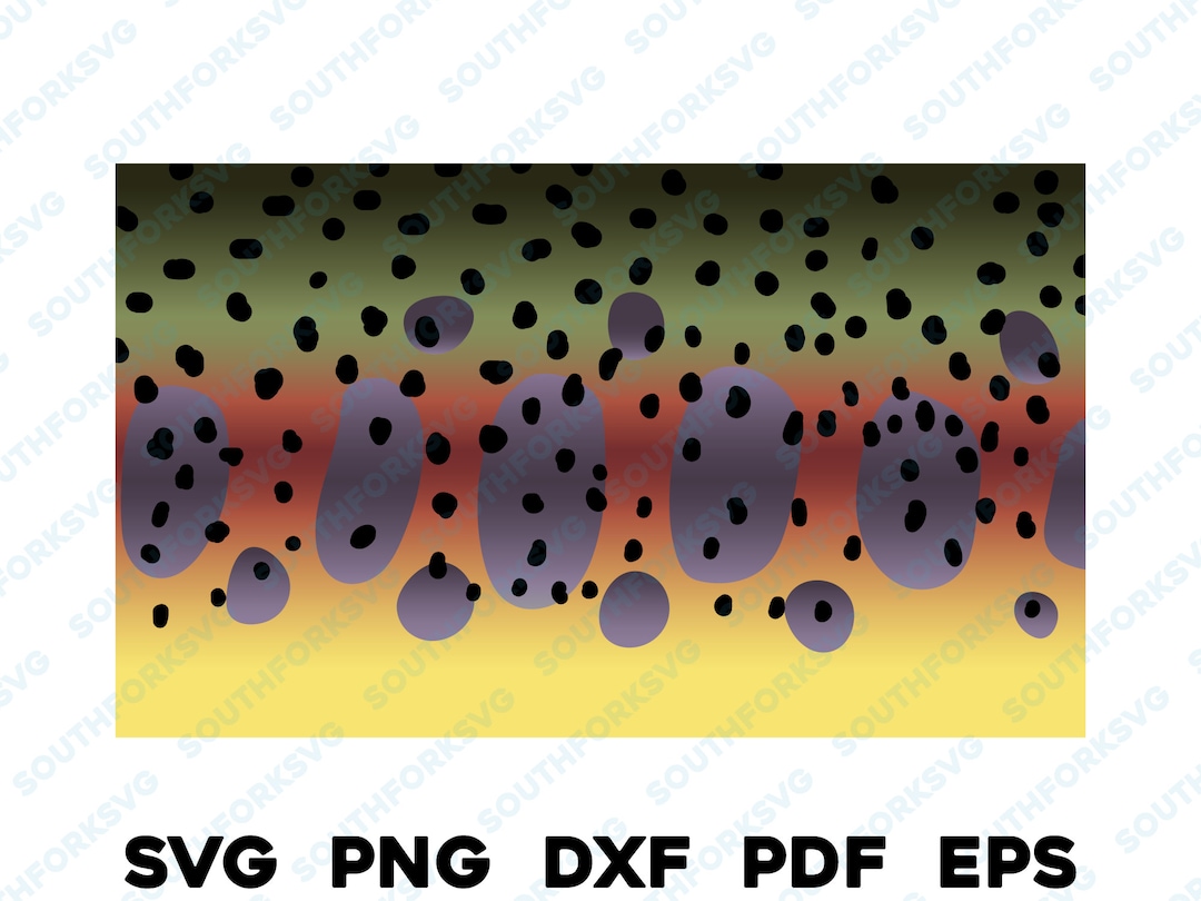 Golden Trout Skin Pattern Svg Png Dxf Eps Pdf Rainbow Brook Brown Trout ...