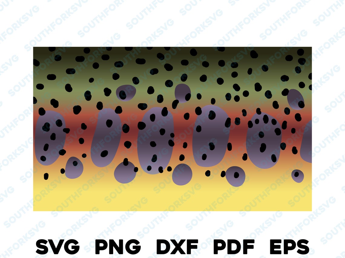 Golden Trout Skin Pattern Svg Png Dxf Eps Pdf Rainbow Brook Brown Trout ...