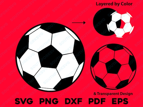 Soccer Ball Layered by Color & Transparent SVG PNG DXF Vector - Etsy