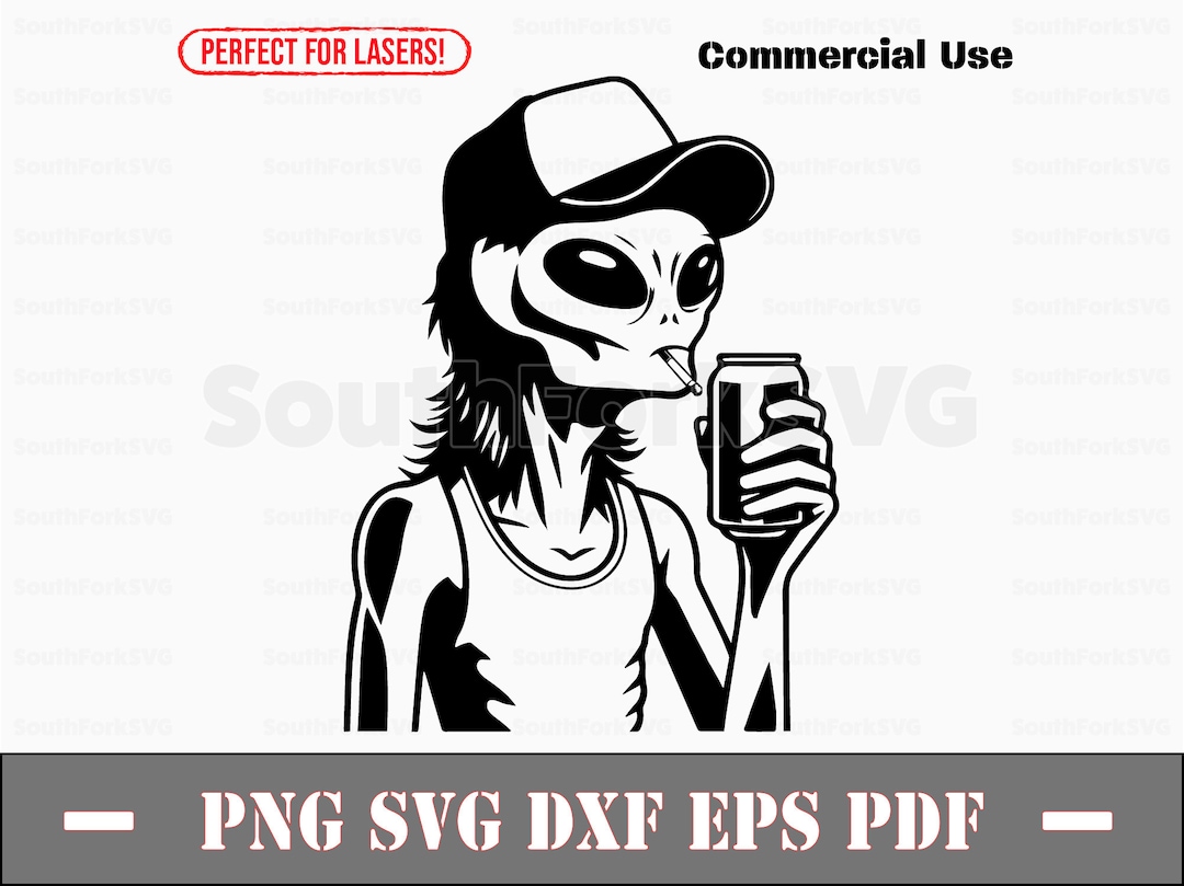 Alien Mullet Trucker Hat Svg Png Dxf Pdf Eps | Vector Graphic Design ...