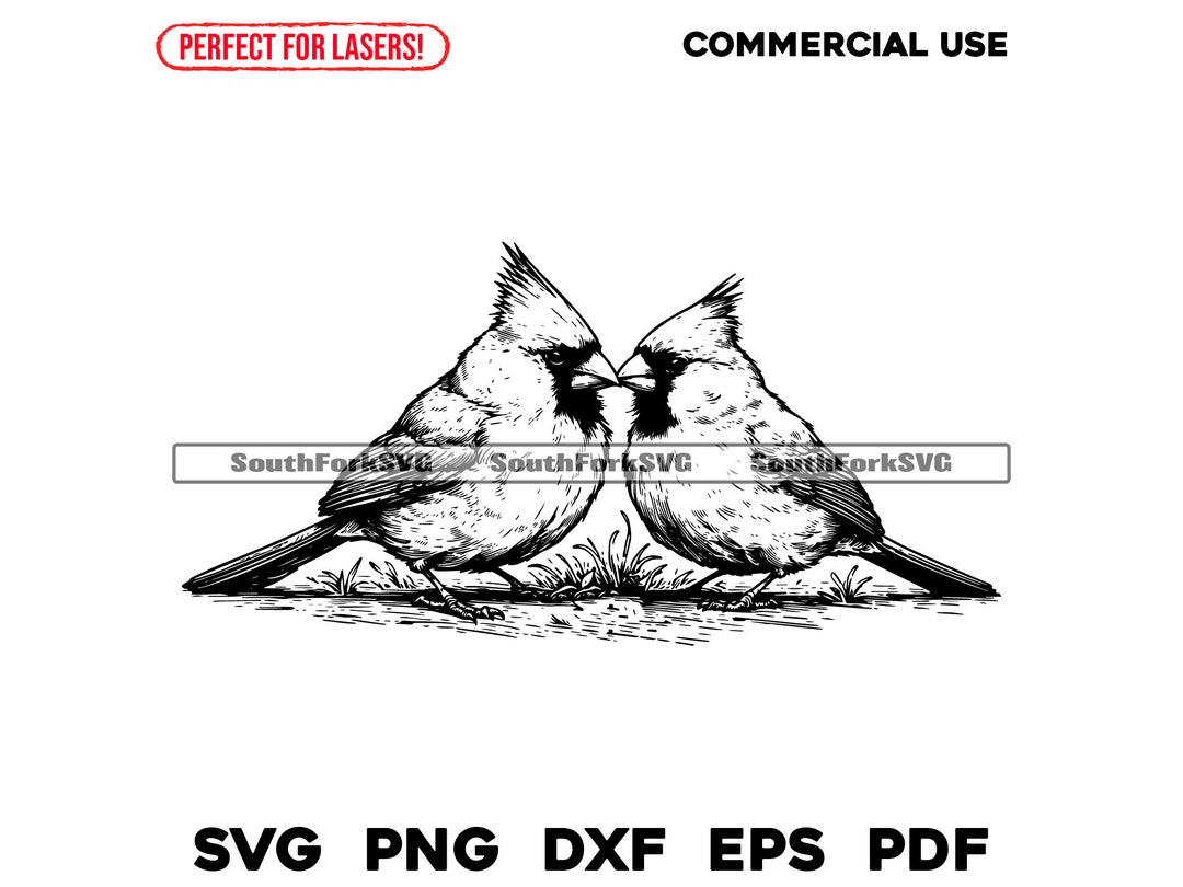 Laser Engrave Files Cardinals Birds Svg Png Dxf Eps Pdf | Vector ...