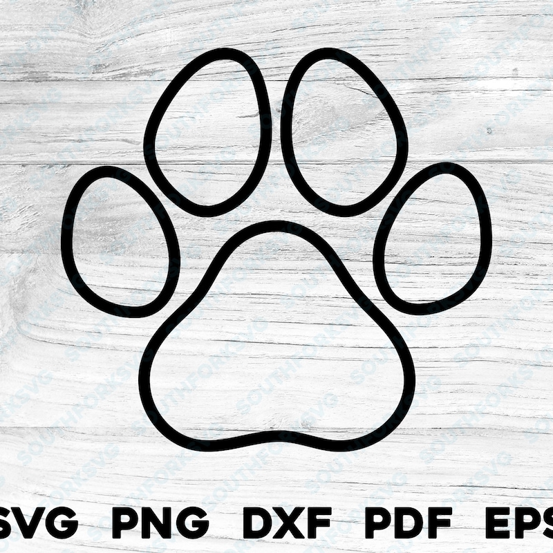 Paw Print Name Cut File - Etsy