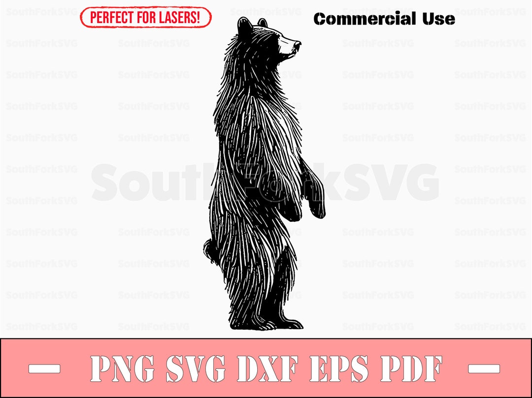 Standing Bear Design | Svg Png Dxf Eps Pdf | Laser Engrave Cut Print ...