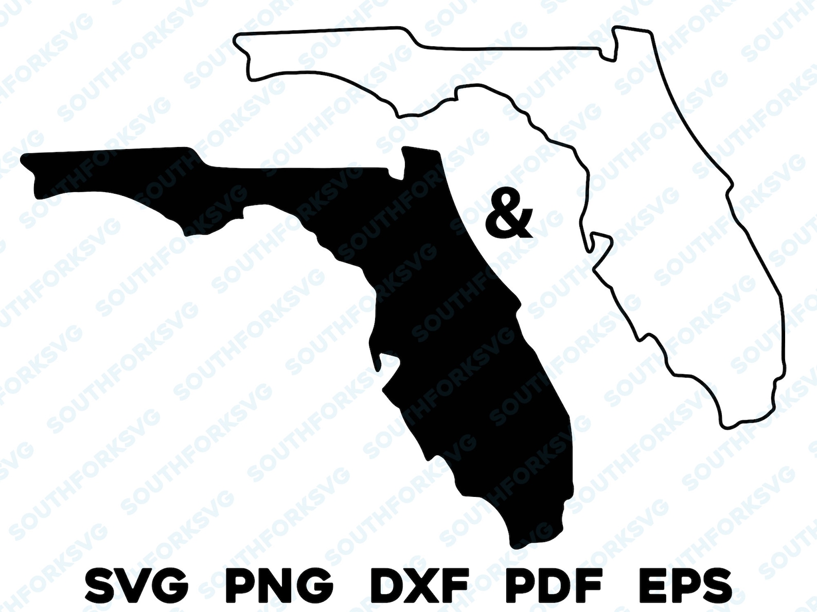 Simple Florida State Silhouette & Outline Shapes Svg Png Dxf - Etsy