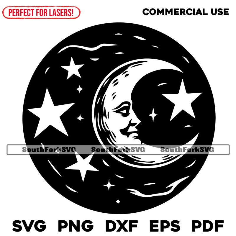Man in the Moon Svg - Etsy