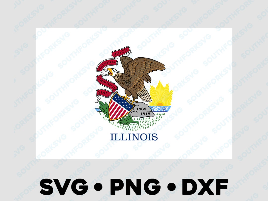 Illinois State Flag Svg Png Dxf Vector Graphic Design Digital File U.S ...