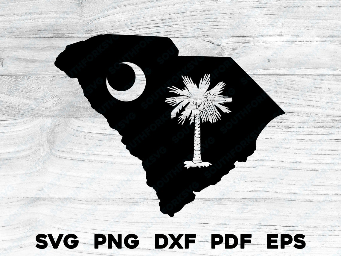 South Carolina State Flag Shape Svg Png Dxf Eps Pdf Vector - Etsy