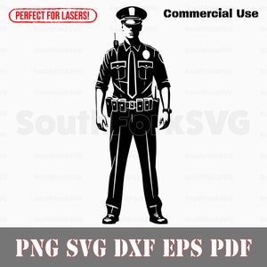 Police Officer Silhouette Svg Png Dxf Eps Pdf | Laser Cut Print Dye Sub ...