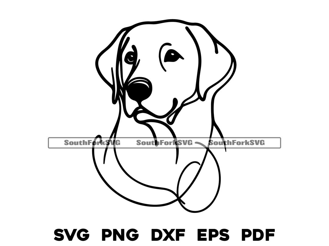 Labrador Retriever Minimal Line Art Design Svg Png Dxf Eps Pdf | Vector ...