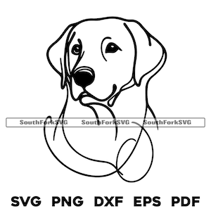 Labrador Retriever Minimal Line Art Design Svg Png Dxf Eps Pdf | Vector ...