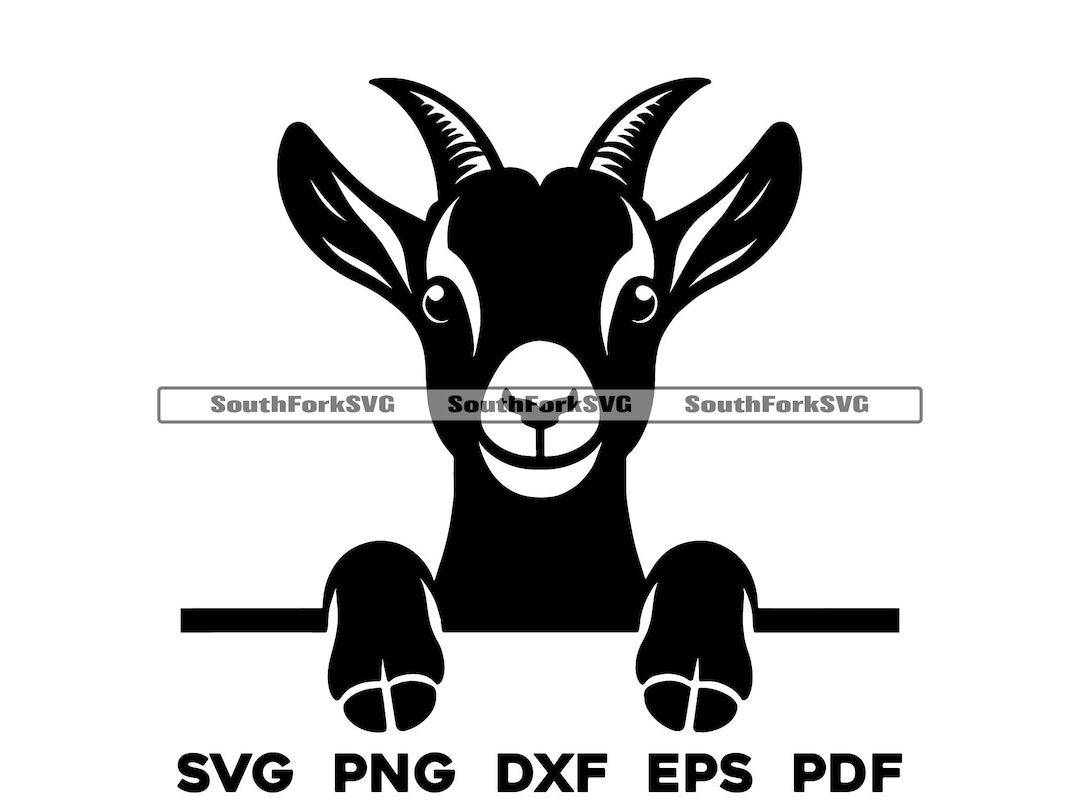 Goat Peeking Design Svg Png Dxf Eps Pdf Laser Engrave Cut Print File ...