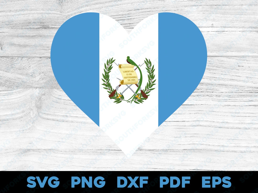 Guatemala National Flag Heart | Svg Png Dxf Eps Pdf | Vector Graphic ...
