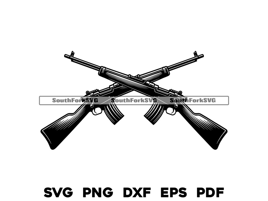 Crossed Rifles Design Files Svg Png Dxf Pdf Eps | Transparent Vector ...