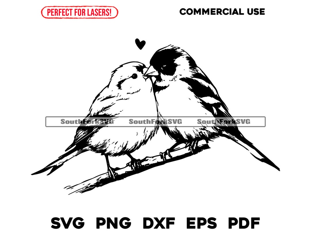 Laser Engrave Files Finches Svg Png Dxf Eps Pdf Vector Graphic Cut ...