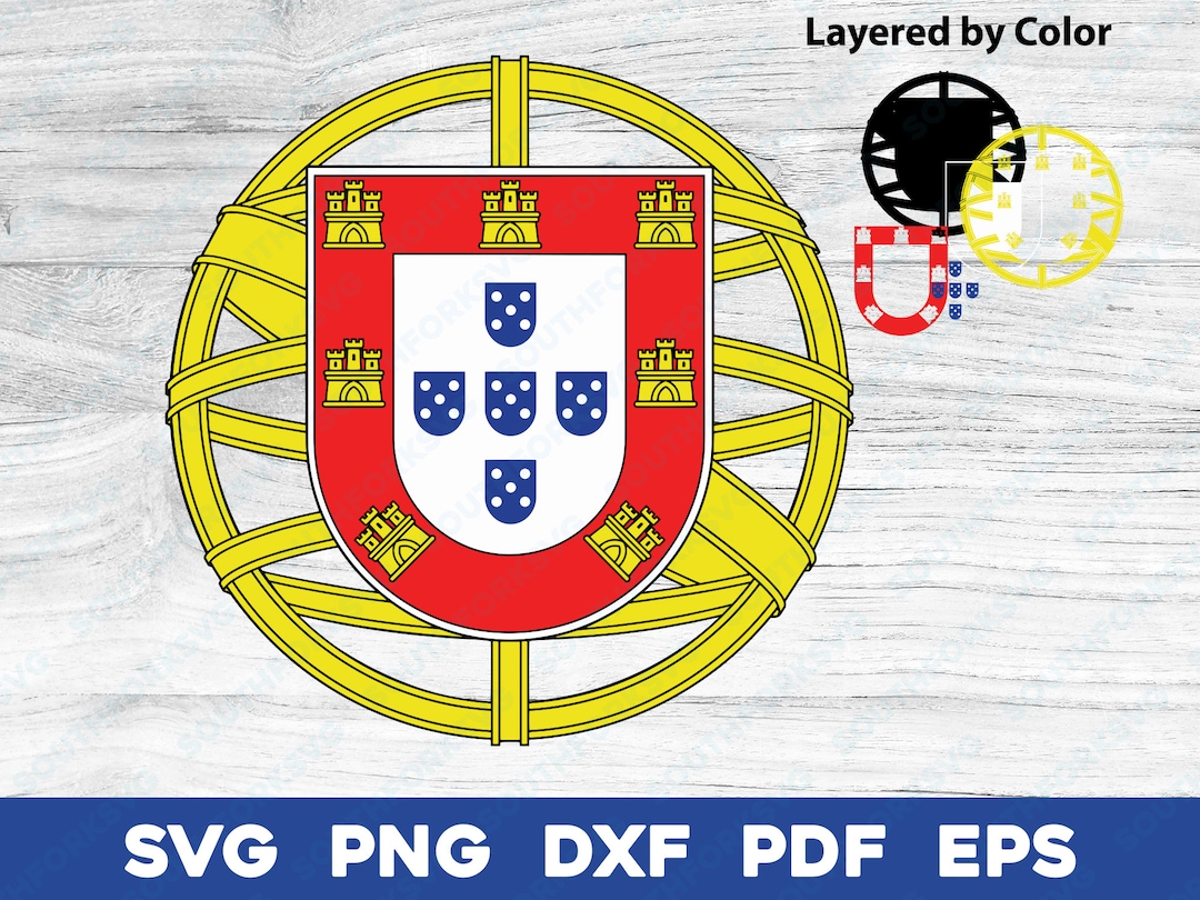 Portugal National Country Flag Crest Svg Png Dxf Pdf Eps Layered by ...