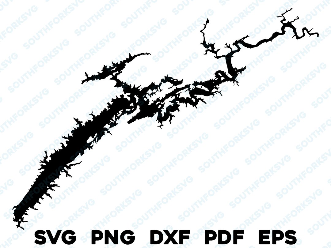 Cherokee Reservoir Lake Tennessee Map Shape Silhouette Svg Png Dxf Pdf ...