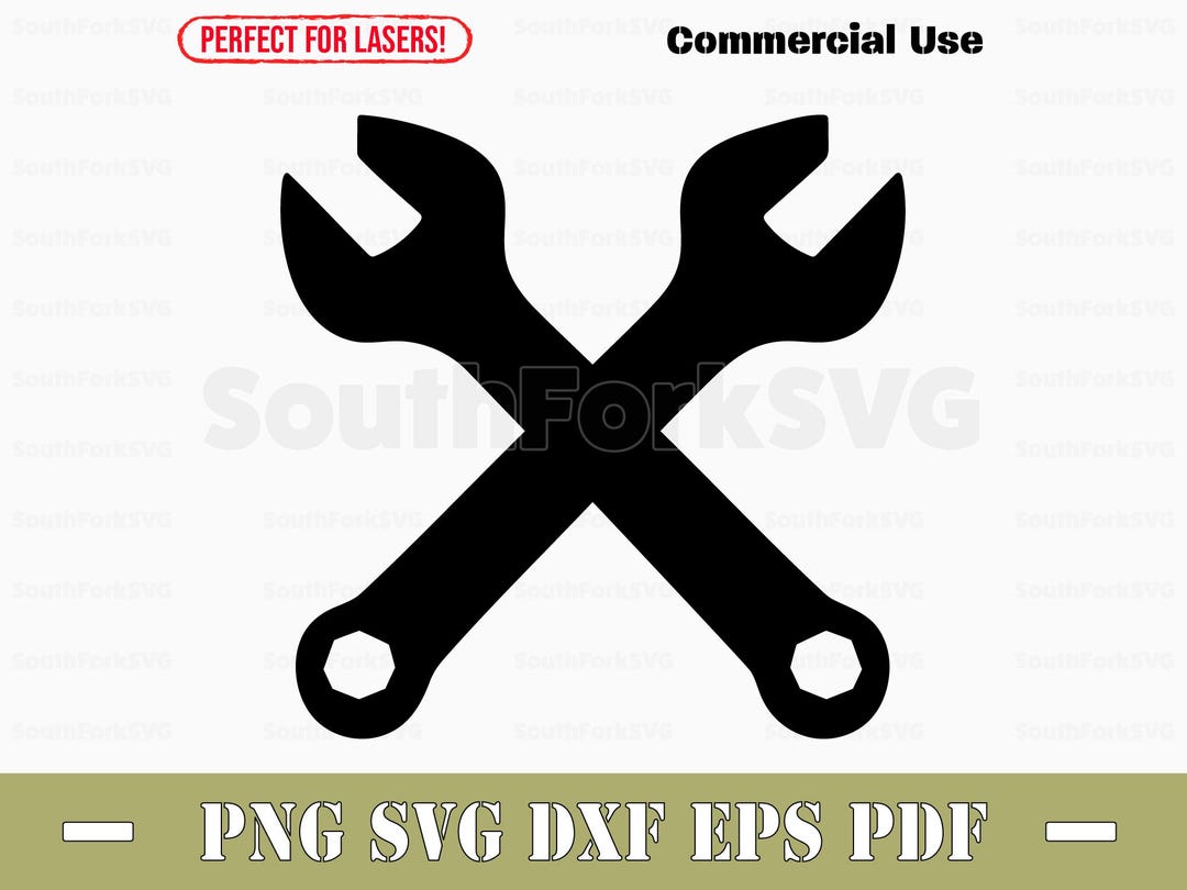 Crossed Wrenches Silhouette Svg Png Dxf Eps Pdf | Vector Graphic Cut ...