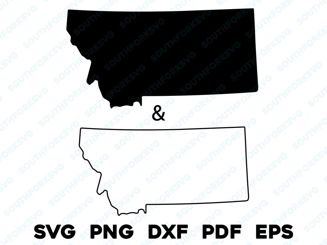 Simple Montana State Silhouette & Outline Shapes Svg Png Dxf Pdf Eps ...