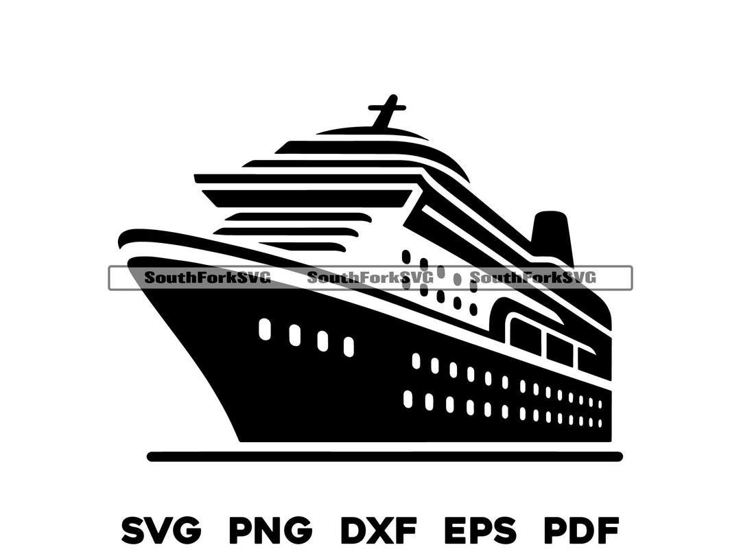 Cruise Ship Outline 2 Svg Png Dxf Eps Pdf | Vector Graphic Design Cut ...