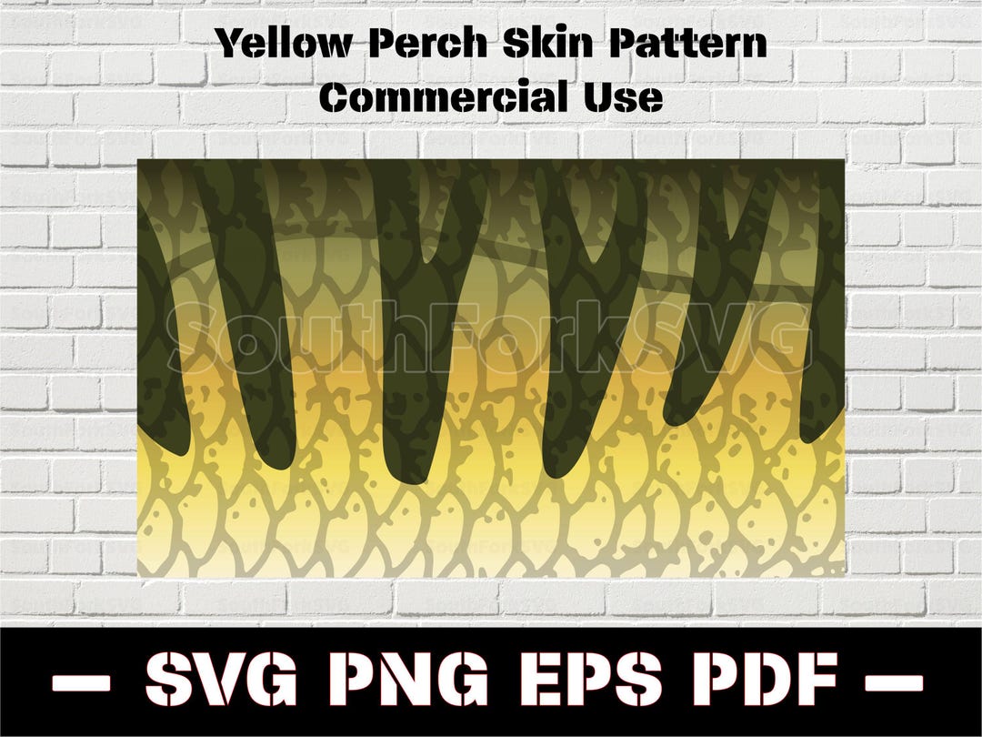 Yellow Perch Skin Pattern Svg Png Eps Pdf | Pike Crappie Muskie Lake ...