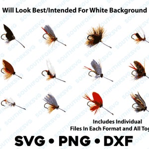 Dry Fly Colored Vectorized Bundle SVG PNG DXF Transparent Graphic ...