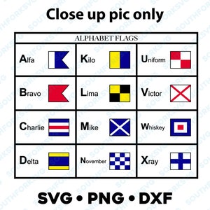 International Maritime Nautical Signal Flags Chart SVG PNG DXF Digital ...
