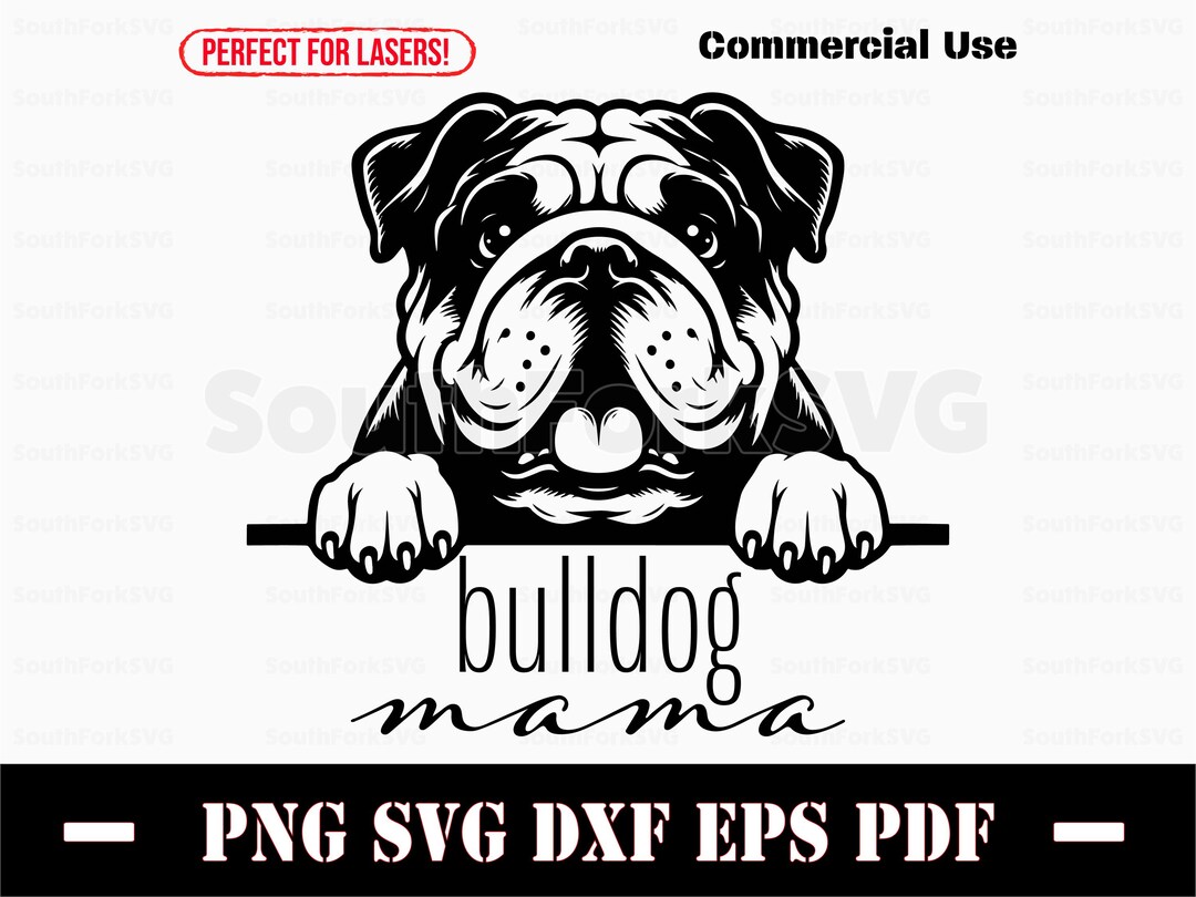 Bulldog Mama Peeking Dog Design Svg Png Dxf Eps Pdf | Vector Graphic ...