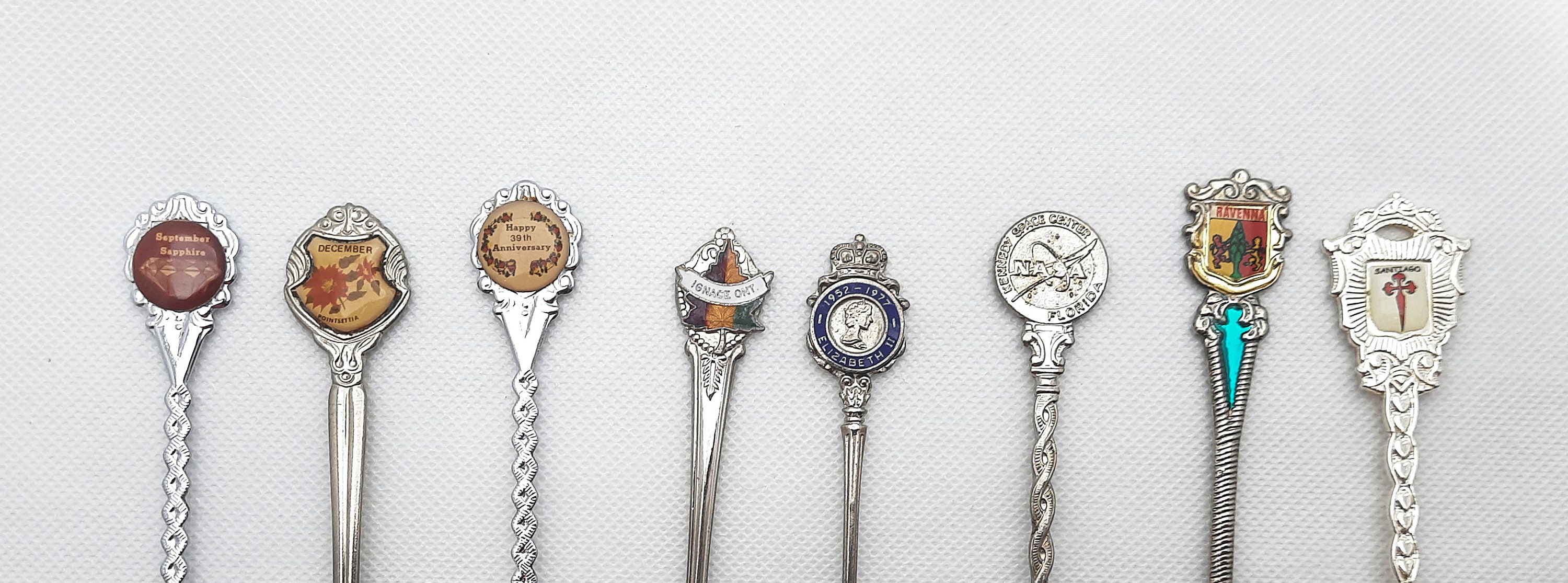 Vintage Collector's Spoons With Various Emblems. Silver Plated Tea or ...