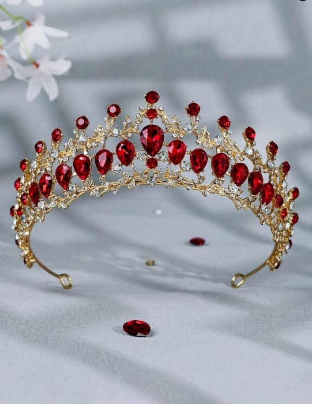 Crown / Tiara Princess / Queen Red Ruby Rhinestone - Etsy