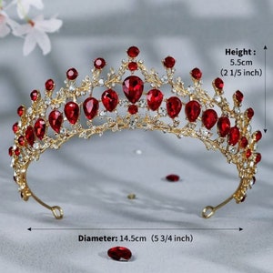 Crown / Tiara Princess / Queen Red Ruby Rhinestone - Etsy