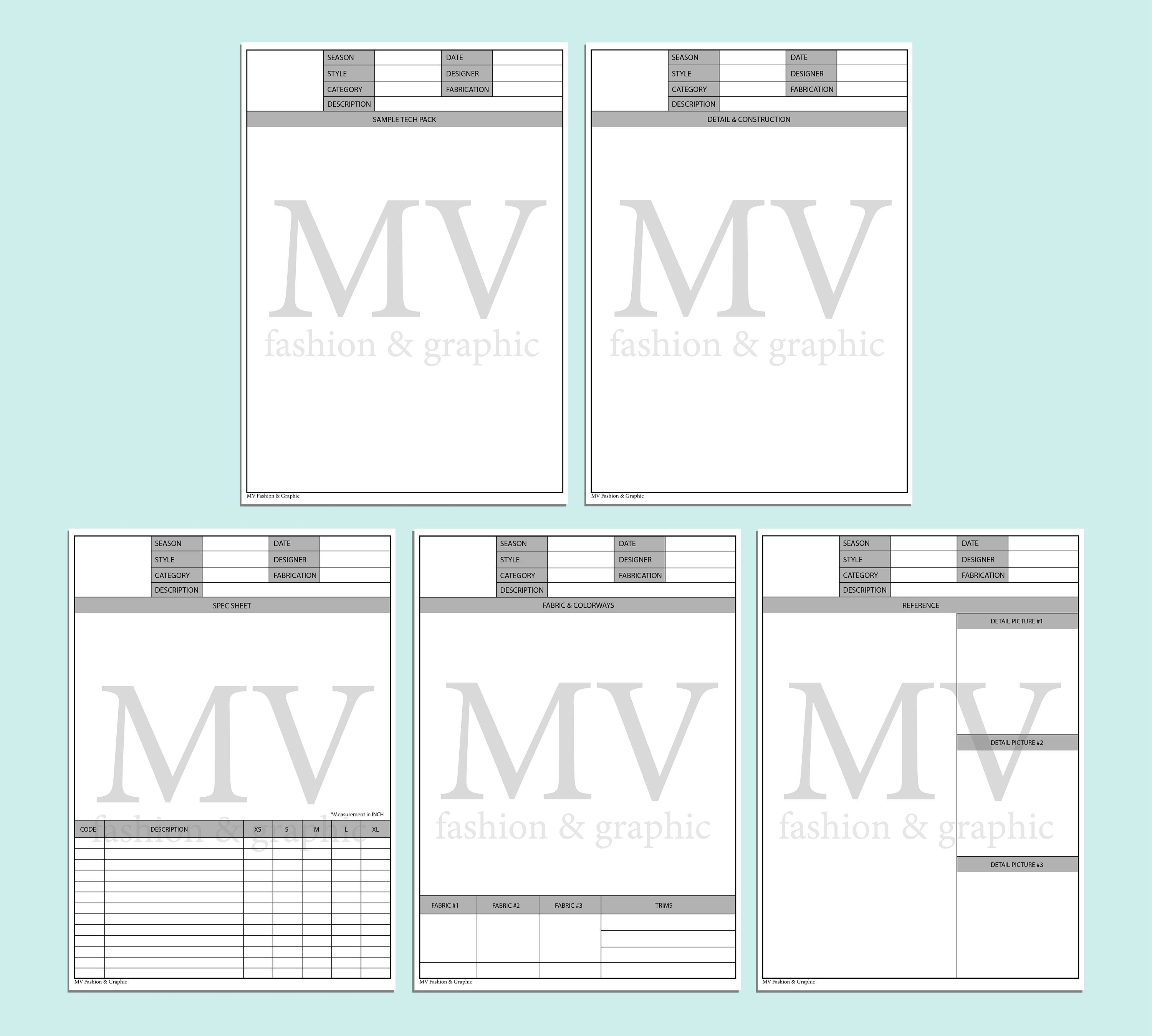 Blank Template Technical Pack / Technical Drawing / Tech Pack | Etsy