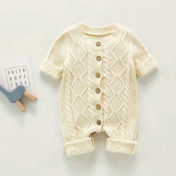 Knit Baby Romper - Etsy