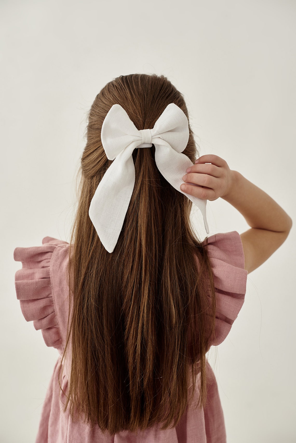 Girls Dress Linen Pink Dress Linen Toddler Ruffle Dress Baby - Etsy UK