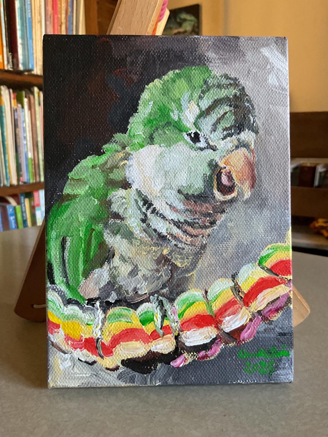 Portrait of a Quaker Parrot, Original 5/7” Acrylic - Etsy