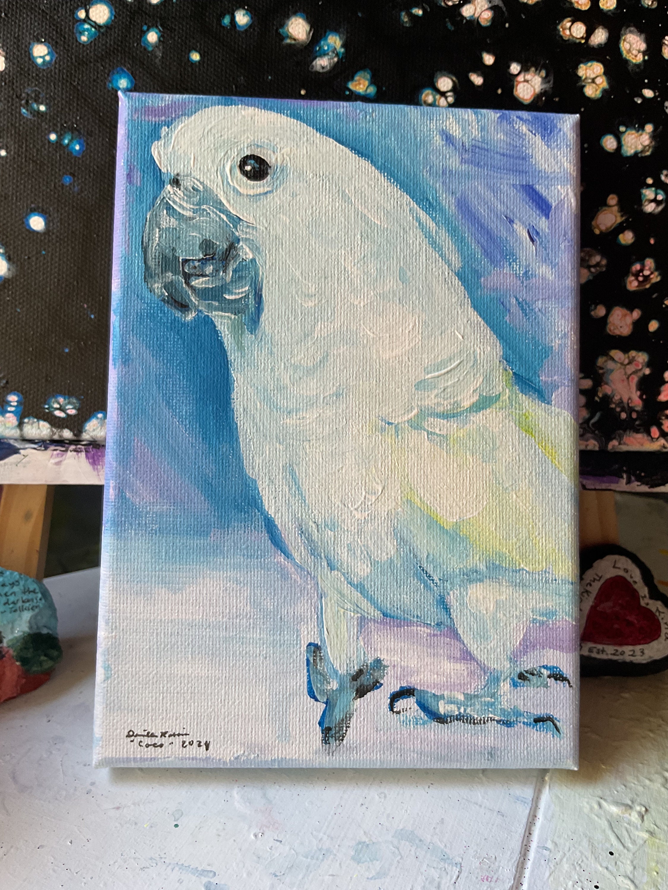 Coco, Original Cockatoo Portrait, 5/7” Acrylic - Etsy