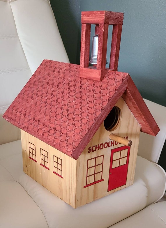 Handmade Birdhouse / One Room Schoolhouse With Bell Tower / - Etsy