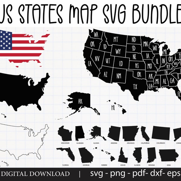 United States Us Map - Etsy