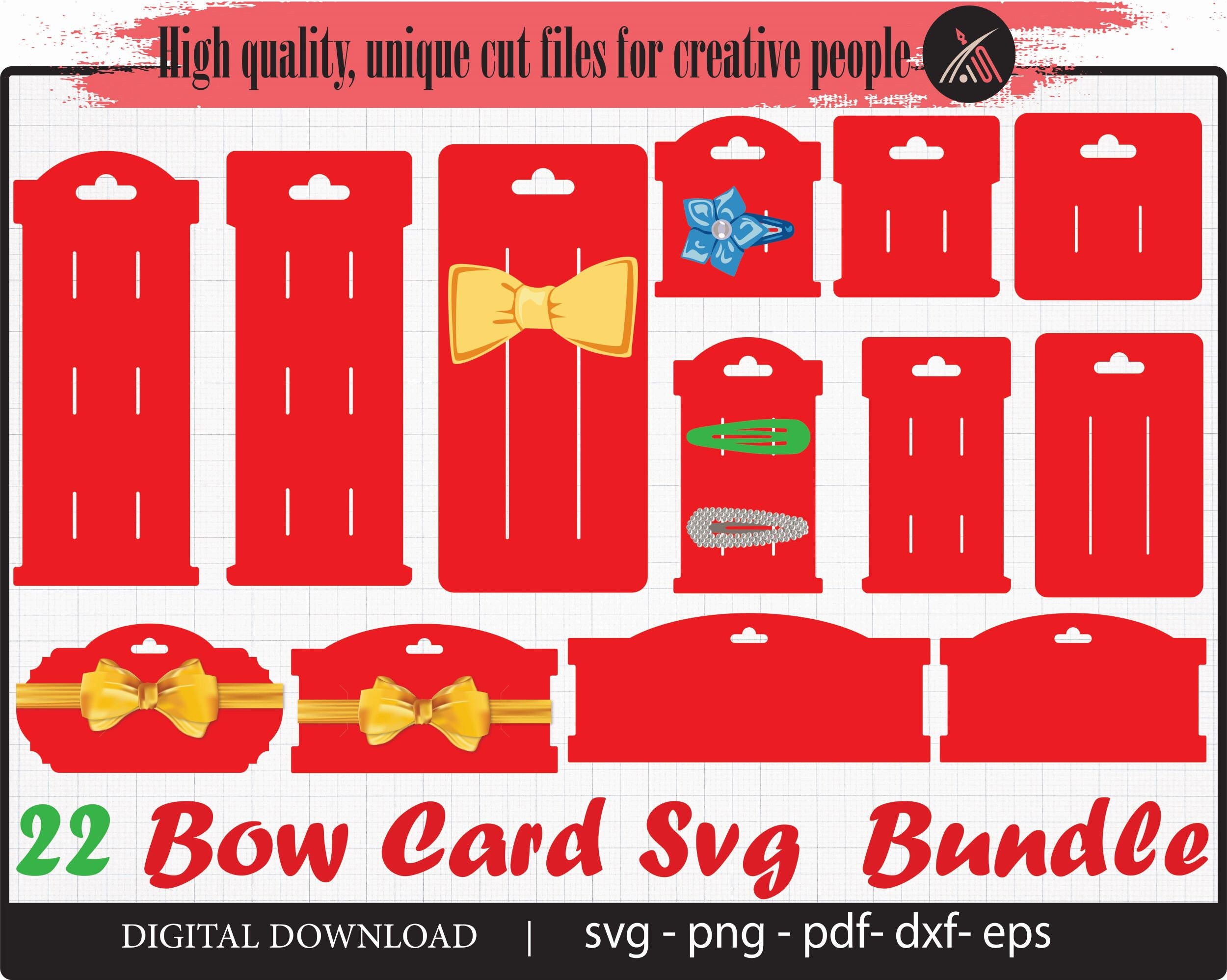 Bow Card SVG Hair Bow Card Svg Bow Display Card Svg Hair - Etsy UK
